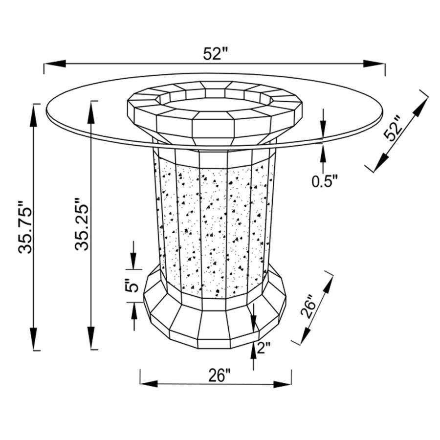 Ellie - Pedestal Round Glass Top Counter Height Table Mirror – Emporium ...